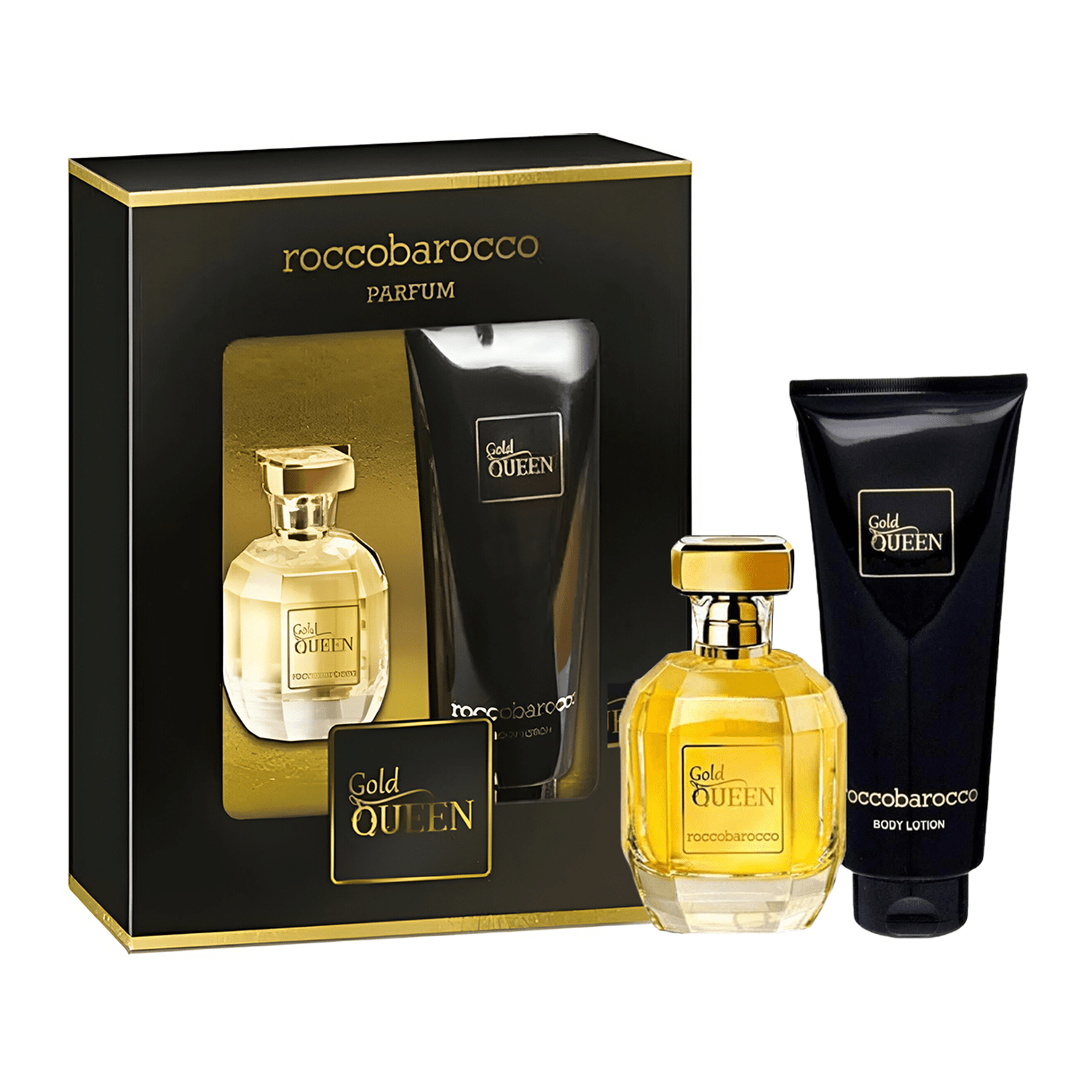 Shop Roccobarocco Gold Queen EDP Body Lotion Set for Women | My Perfume ...