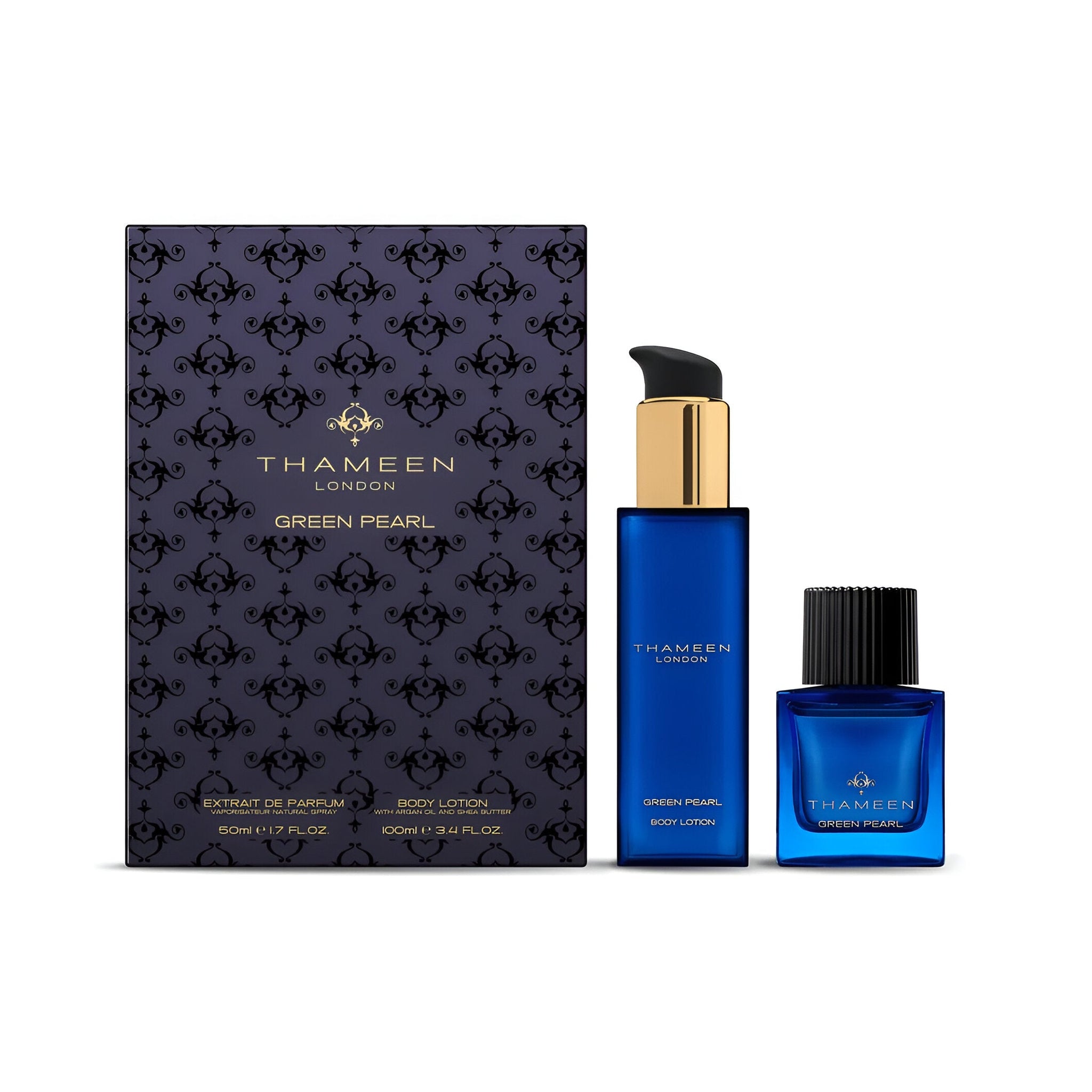 Shop Thameen Green Pearl EDP & Body Lotion Set | My Perfume Shop Qatar